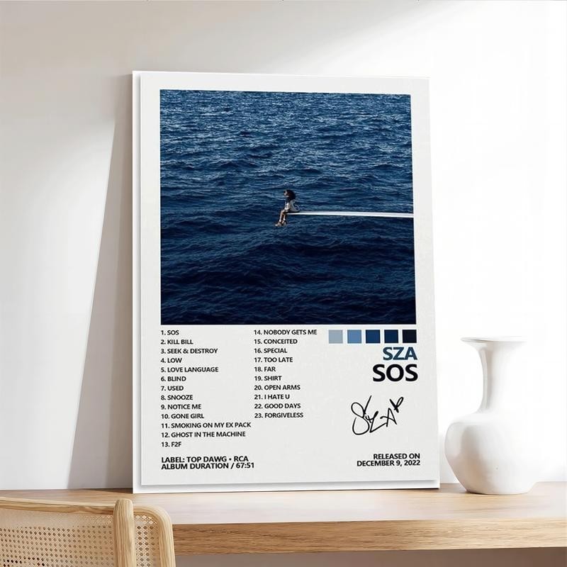 SZA Poster SOS Album Cover Canvas Poster Wall Art Decor Print Picture ...