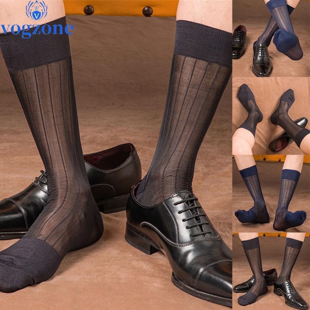 Mens Sexy Stockings Formal Nylon Sheer Silky Ultra-thin Business Socks ...