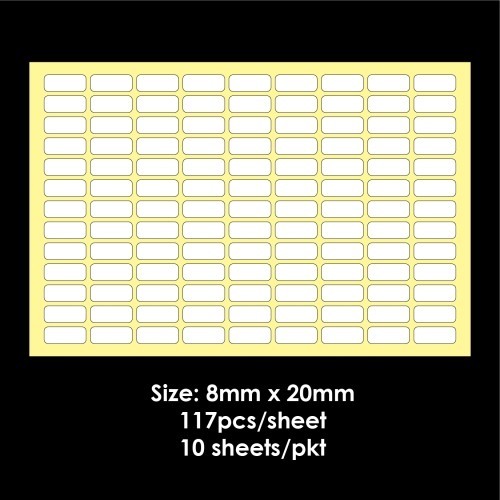 Self Adhesive White Labels Sticker | Squre Retangle | Penanda Buku | A5 ...