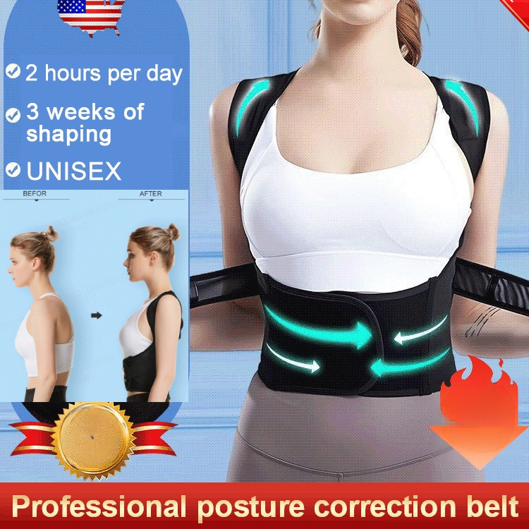100% Authentic [Posture Correction/3 Weeks Shaping] Professional AntiHunchback Belt Open ...