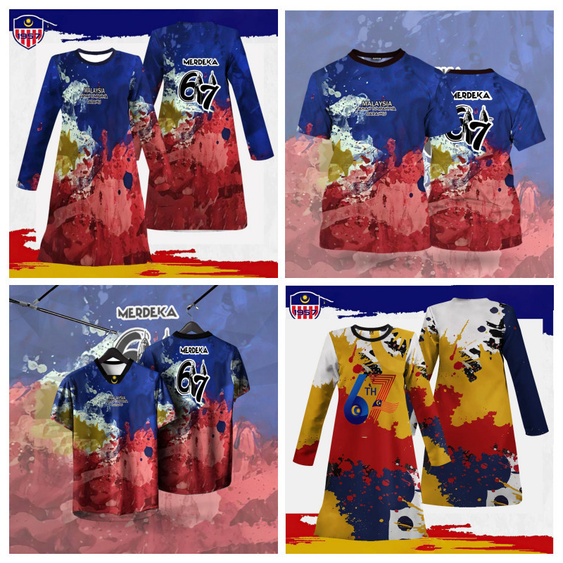 Jersey T-Shirt T-Shirt Merdeka Plus Size New Design Women Long Sleeve ...