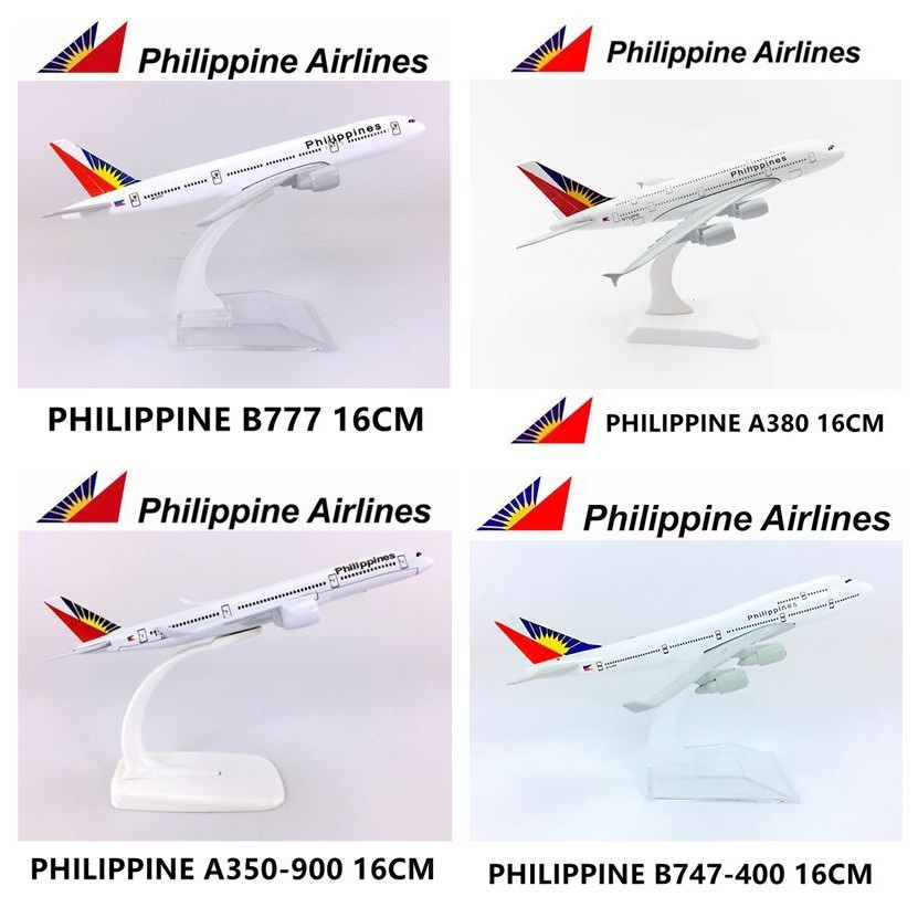 16CM PHILIPPINE A380 / A350 / B747 SCALE 1:400 METAL AIRCRAFT REPLICA ...