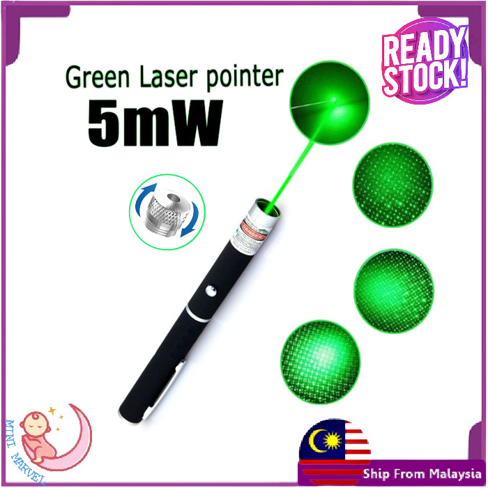 Adjustable Green Laser Pointer Pen 5mW Starry Long Range Penunjuk Hijau ...