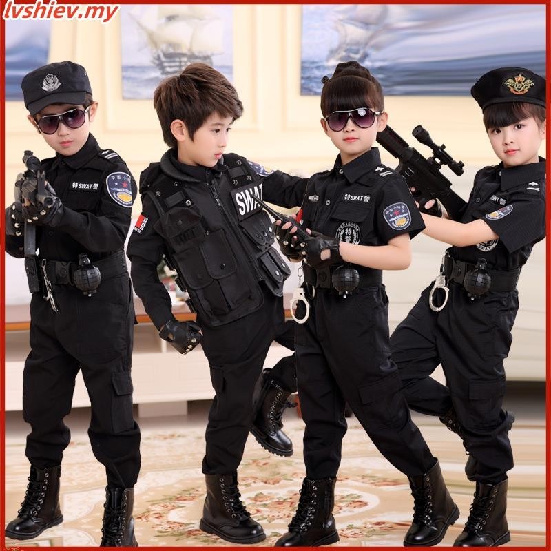 Police costume kids police shirts for boys Police kids uniform career ...