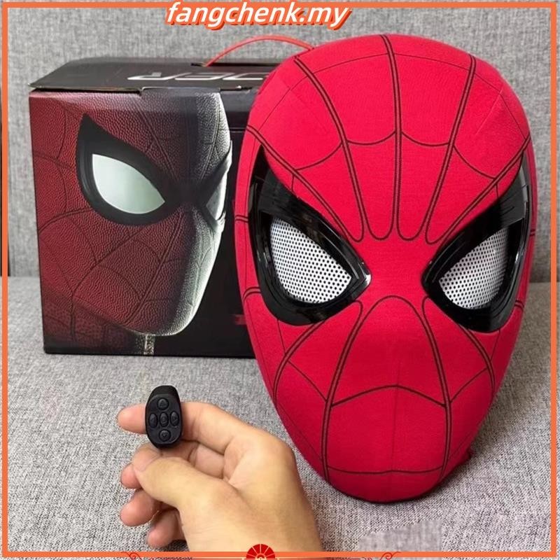 Spiderman Mask Eye movable blinking Superhero Headgear/Cosplay Toy Set ...