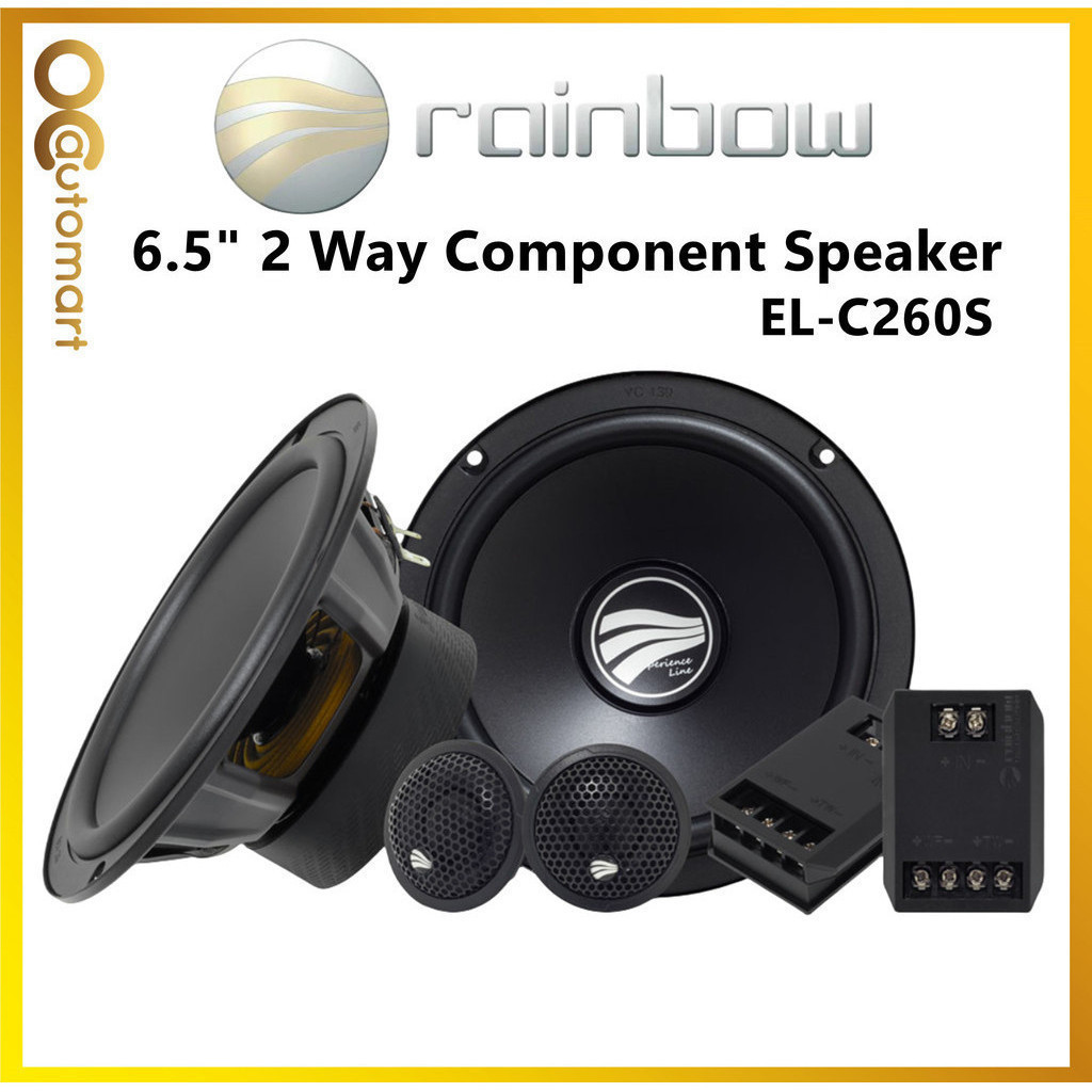 Rainbow Audio 6.5" Inch 2-Way Component Car Speakers Set With Tweeter ...