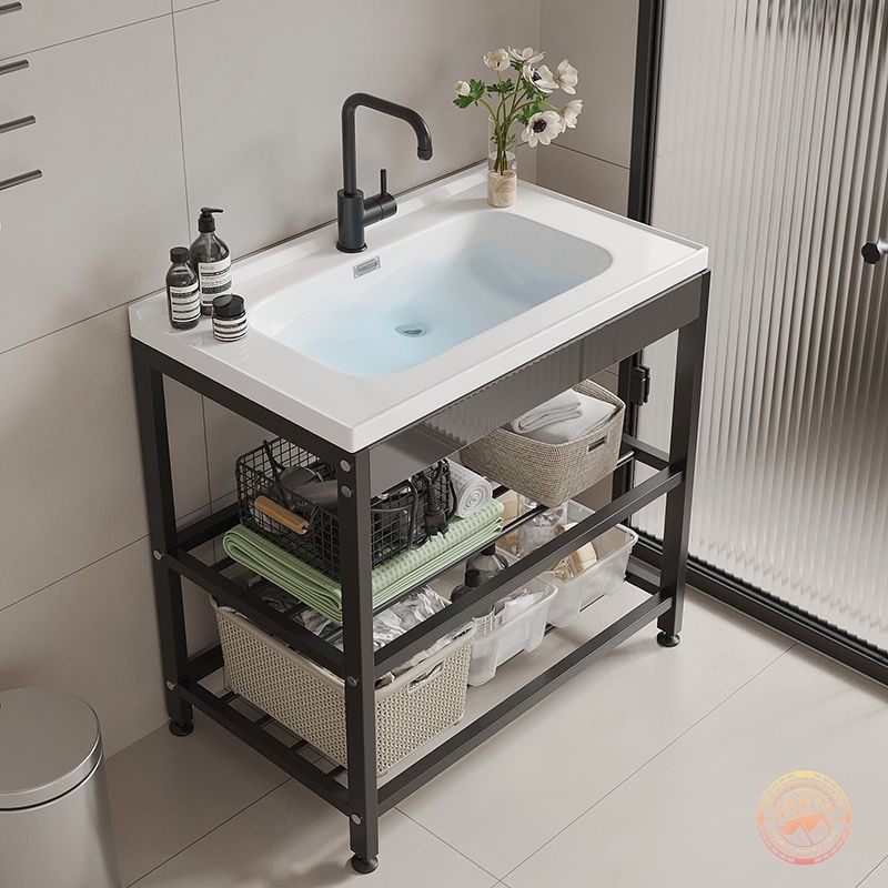 Ceramic wash basin laundry basin stainless steel bracket bathroom ...