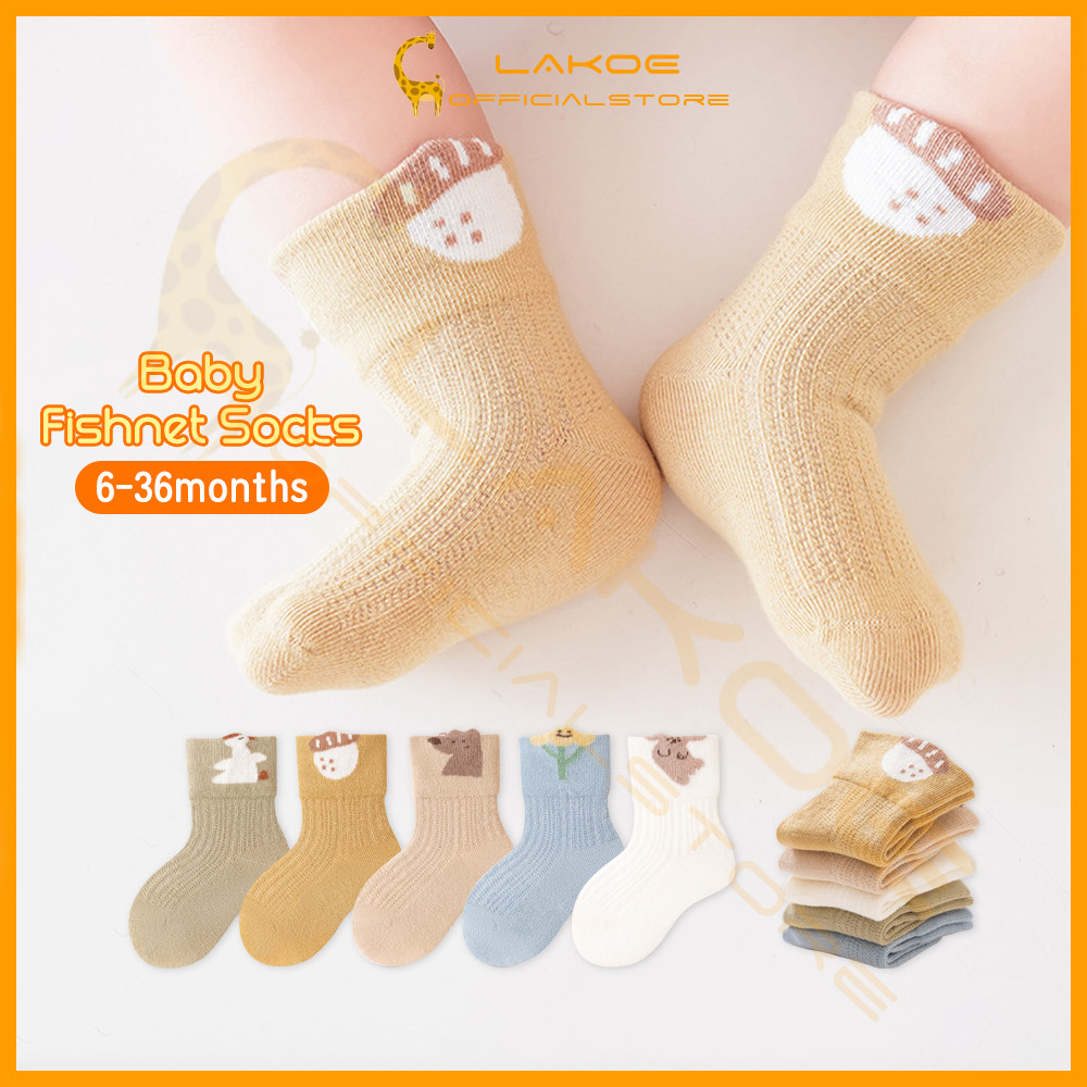 LAKOE 6-36months Baby Cute Short Socks Breathable Kids Cotton Socks ...