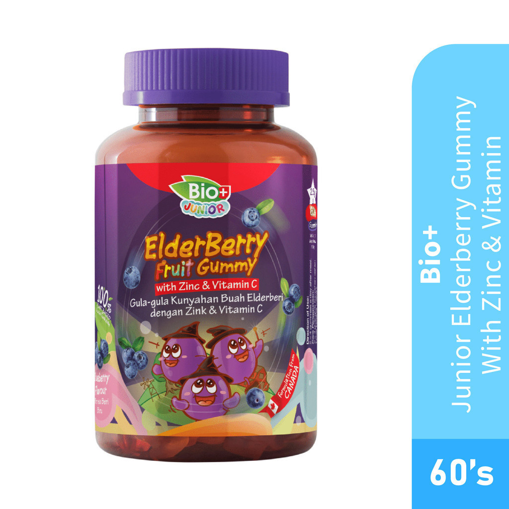 BIO+ Junior Elderberry Gummy with Zinc & Vitamin gummy for kids 60's ...