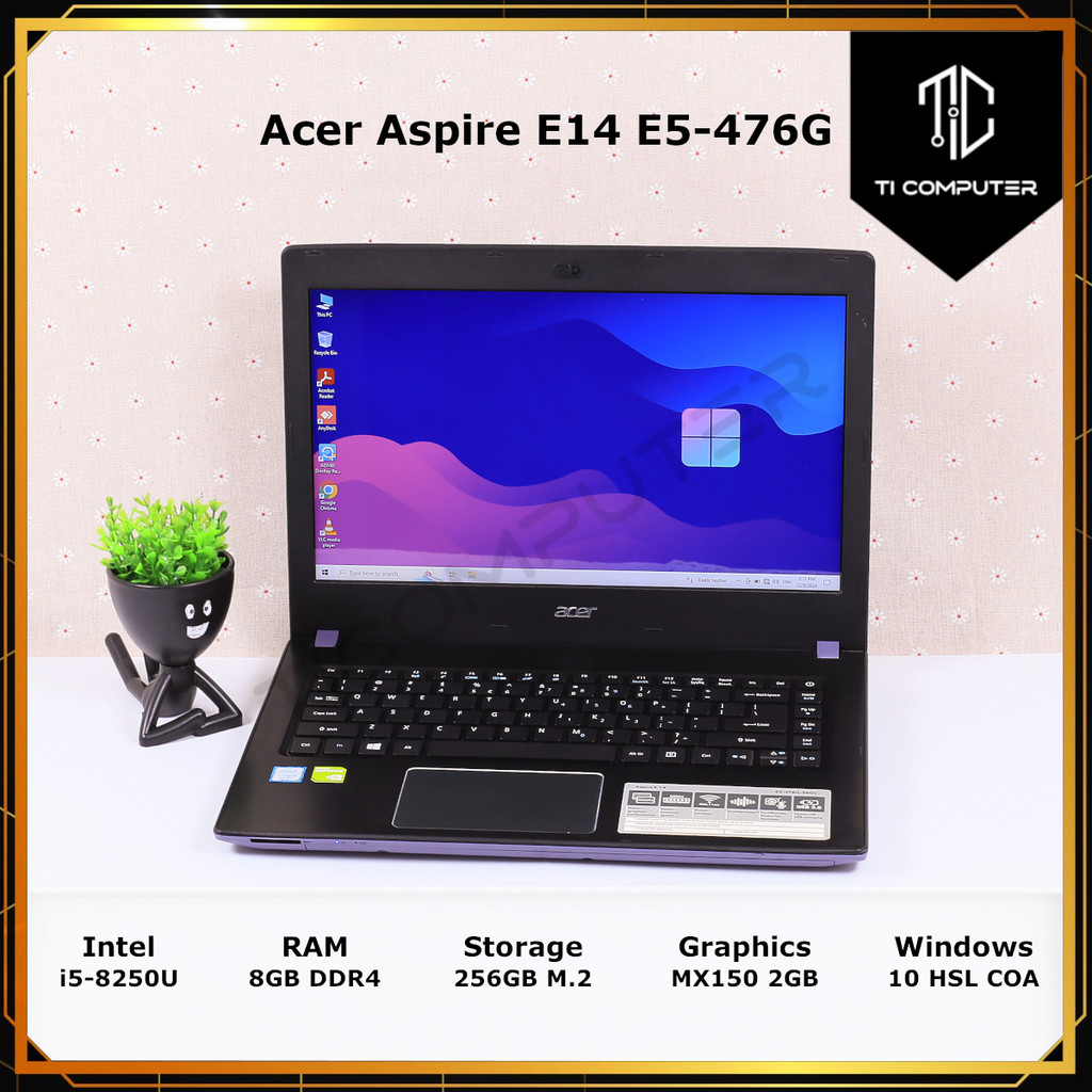 Acer Aspire E14 E5-476G Intel Core i5-8250U 8GB DDR4 RAM 256GB SATA SSD MX150 Refurbished Laptop ...