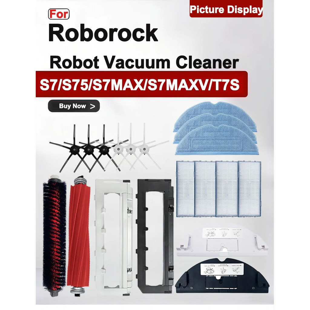 Roborock S7, S70，S75， S7 Max，T7S，T7S Plus Robot Vacuum Cleaner Replacement Parts: Main Brush ...