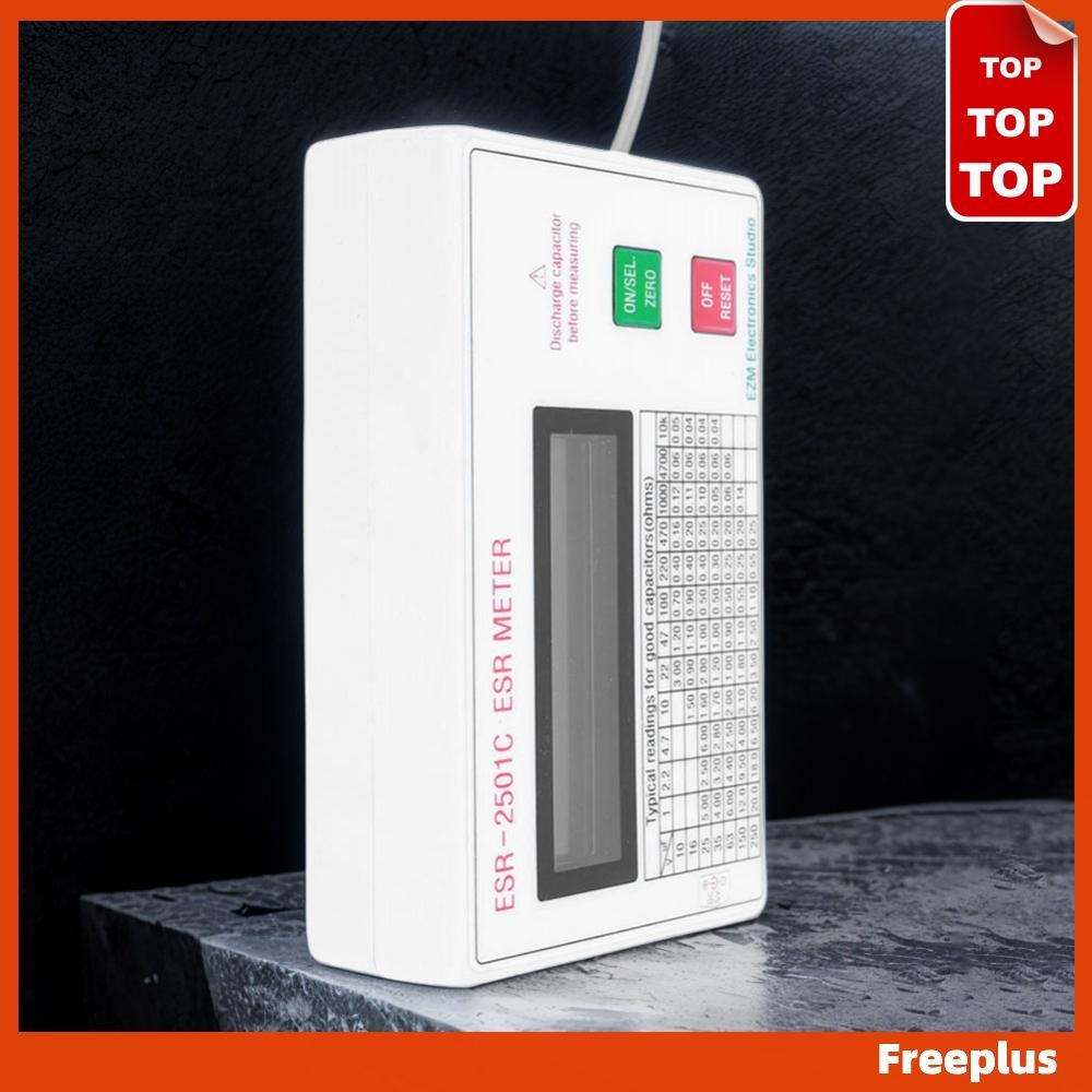 ESR DCR Tester LCD Display ESR Meter With Test Leads Clip Battery Smart ...