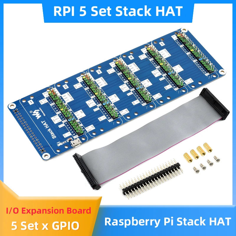 Stack HAT for Raspberry Pi Stacks Up to 5 HATs At Once I/O Expansion ...
