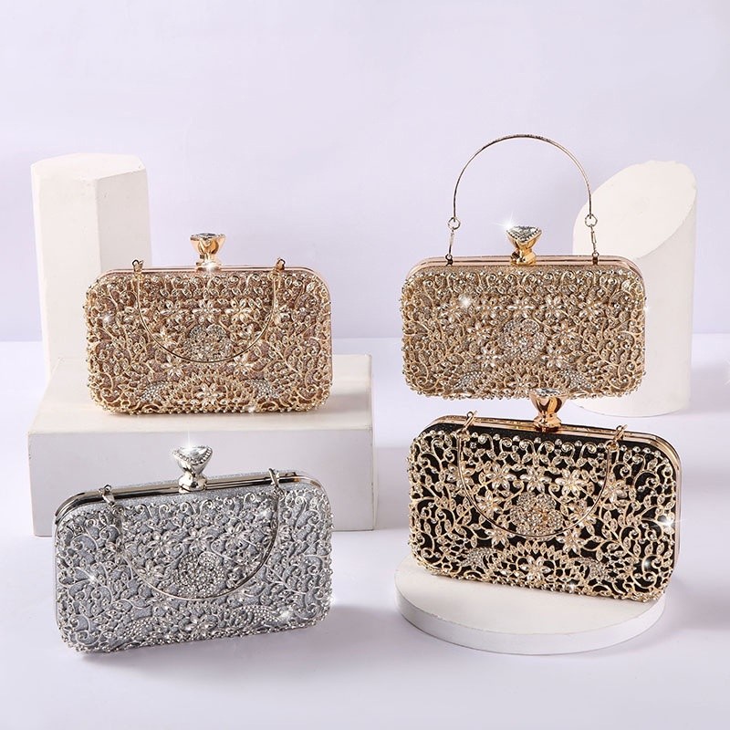 Elegant flower dinner bag/party clutch/blink crystal/backpack edge ...