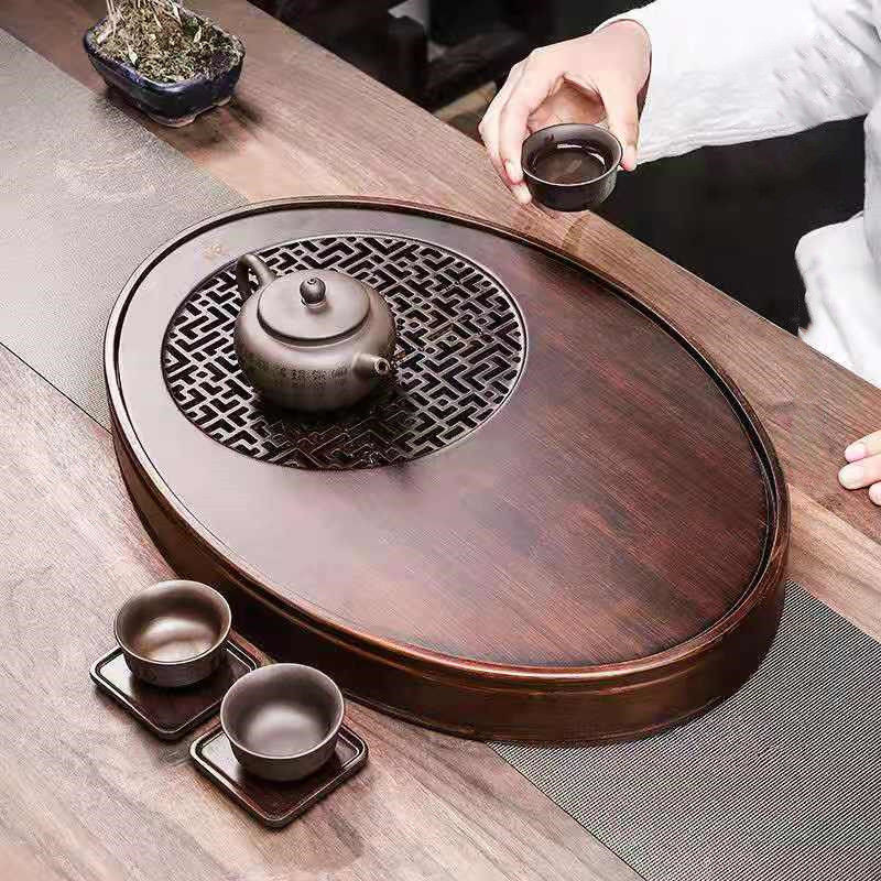 Japanese-Style Bamboo Melamine Tea Tray Household Draining Simple ...