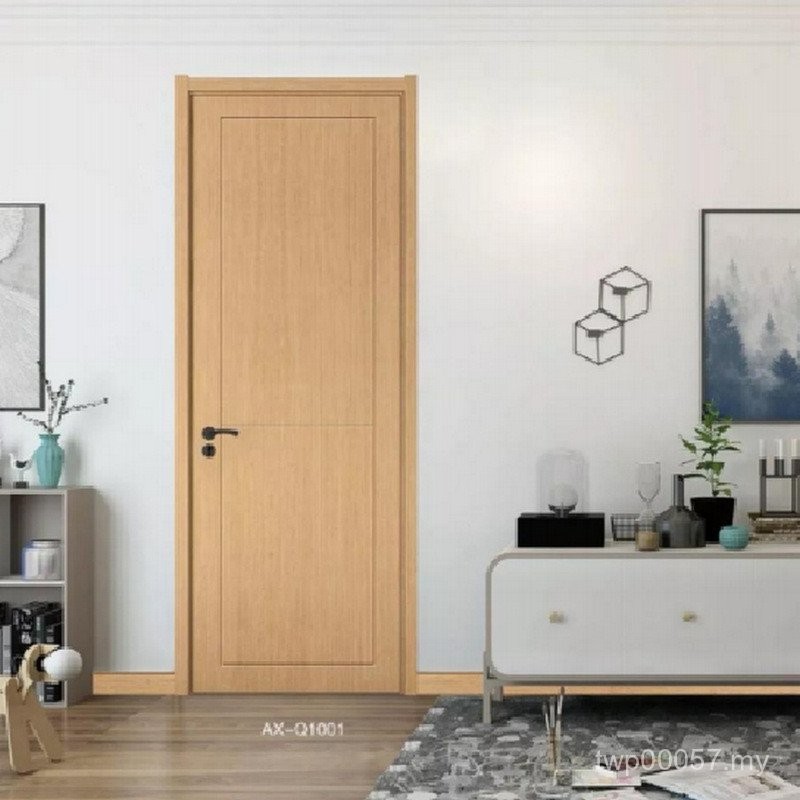 Pintu sut komposit kayu padu bebas cat PVC dalaman, rumah sewa sekolah ...