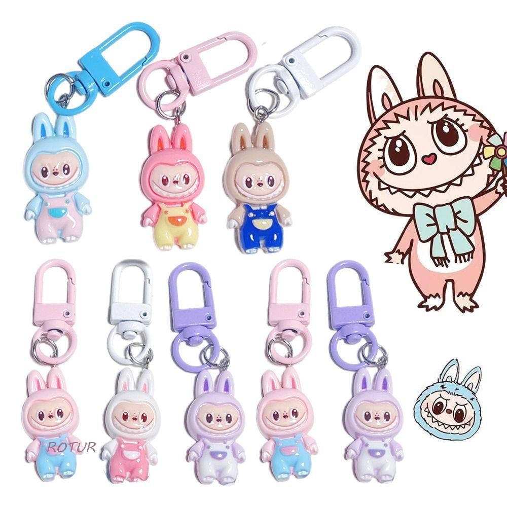 ROTUR Labubu Doll Keychain, Cartoon Creative Labubu Pendant Keyring ...