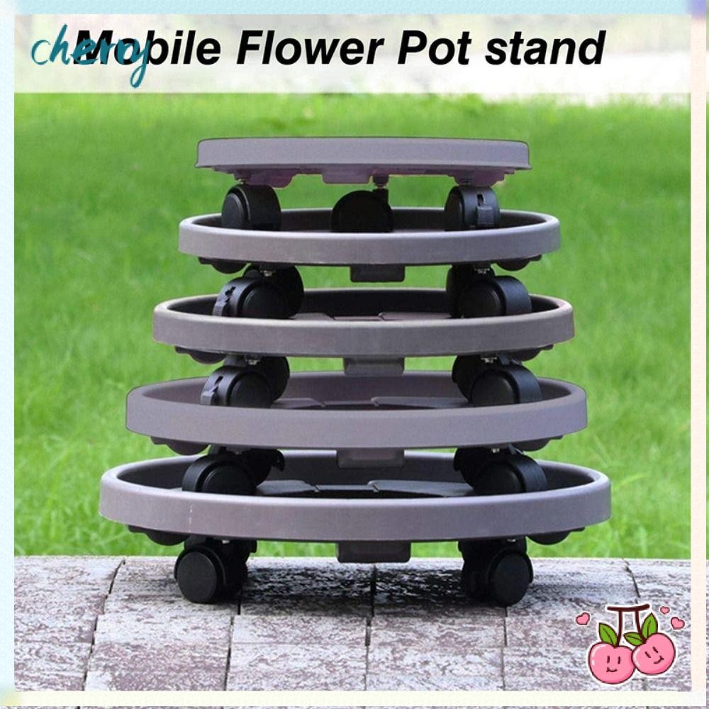 CHERRY Flower Pot Stand, Round Movable Flower Pot Wheels, Universal ...