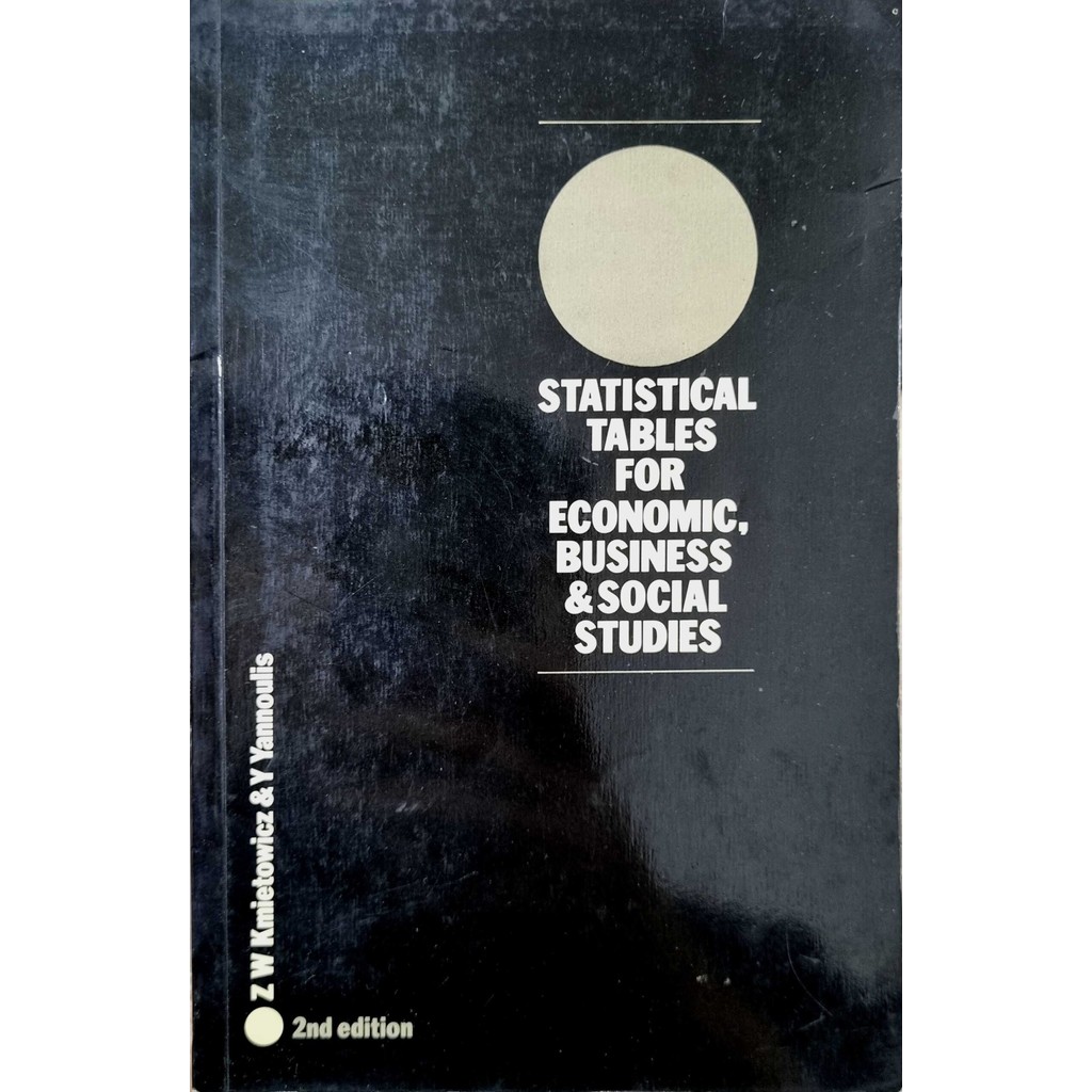[BnB] Statistical Tables For Economic, Business & Social Studies by Z.W ...