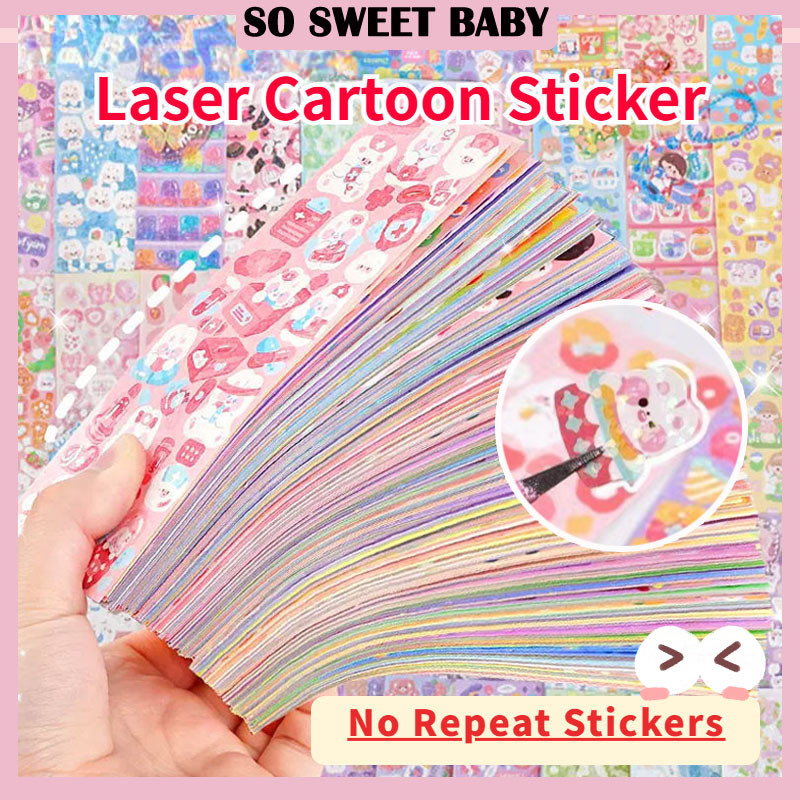 200 Design Laser Cartoon Sticker Goo Card Sticker DIY Cute Sticker Kids ...
