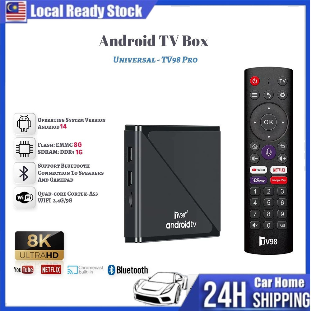 【Ready Stock】TV98 ATV Pro Android TV Box 4K HD Smart TV Box 8GB+128GB 2 ...