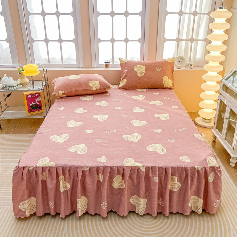 (20 Color) cadar ropol Brushed Bed Skirt Bedspread with Lace Skirting ...