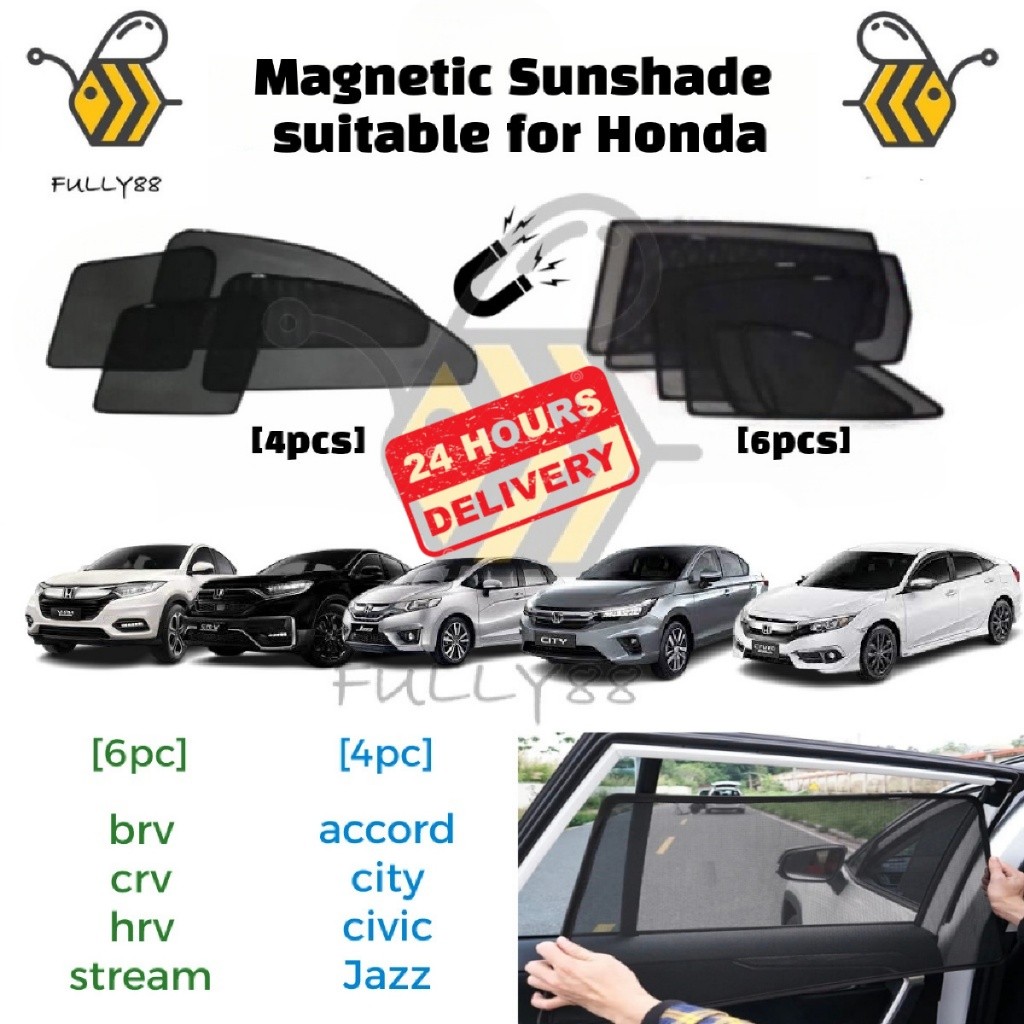 Magnetic Sunshade Honda ACCORD BRV CRV CITY CIVIC HRV JAZZ car auto ...