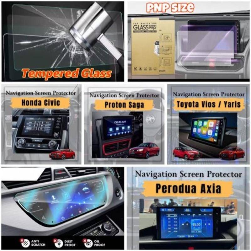 [𝐓𝐄𝐌𝐏𝐄𝐑𝐄𝐃 𝐆𝐋𝐀𝐒𝐒] Andriod Player Screen Protector Car Accessories Axia ...