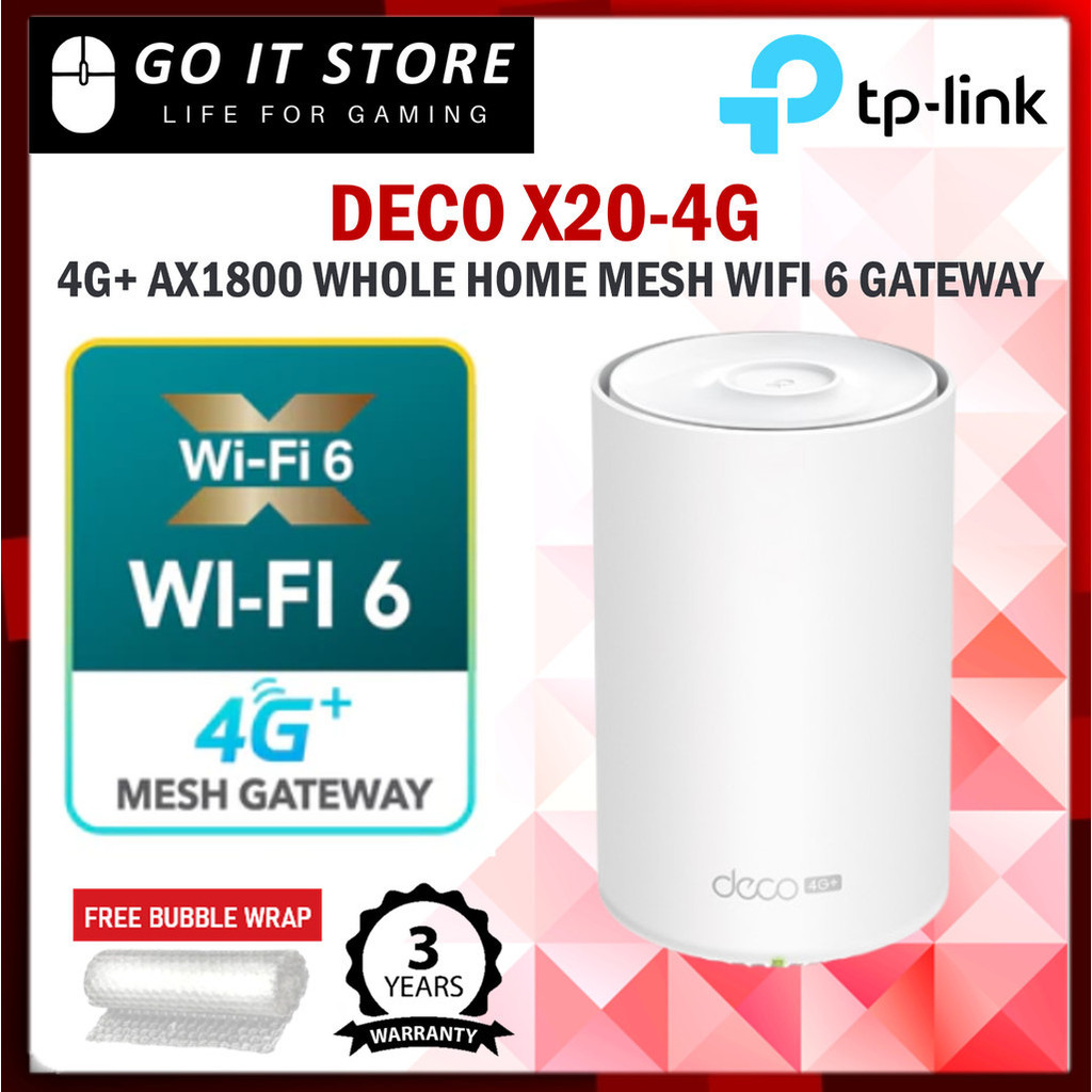 TP-LINK DECO X20-4G 4G+ AX1800 Whole Home Mesh WiFi 6 Gateway Router ...