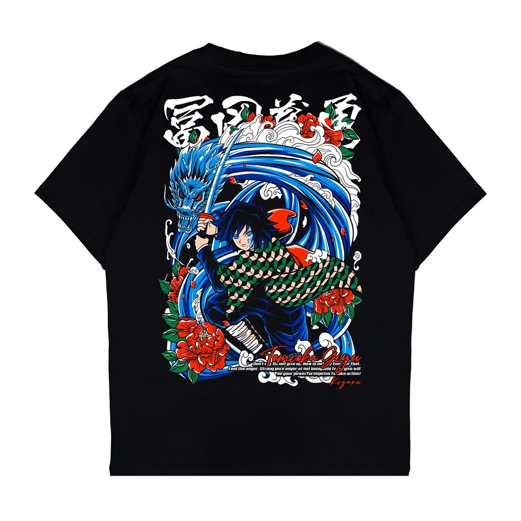 Pria Hitam Tshirt Anime Demon Slayer Tomioka Giyuu Tshirt Jersey ...