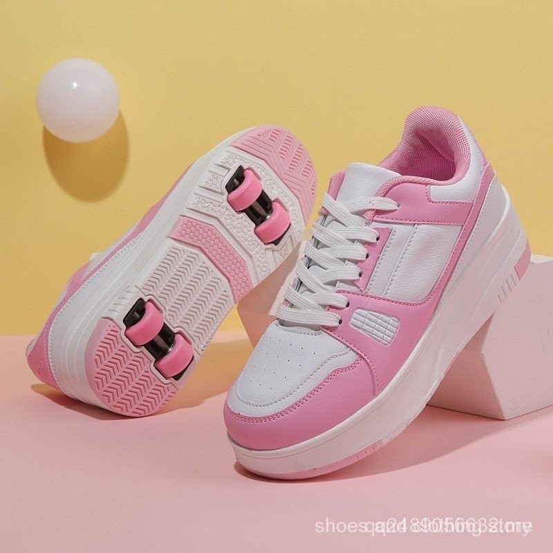 four-wheeled Heelys rechargeable LED shoes kids luminous shoes kick ...