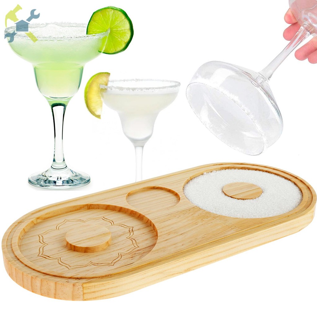 Margarita Salt Rimmer Reusable Bamboo Sugar Salt Rimmer 2-in-1 Bar ...