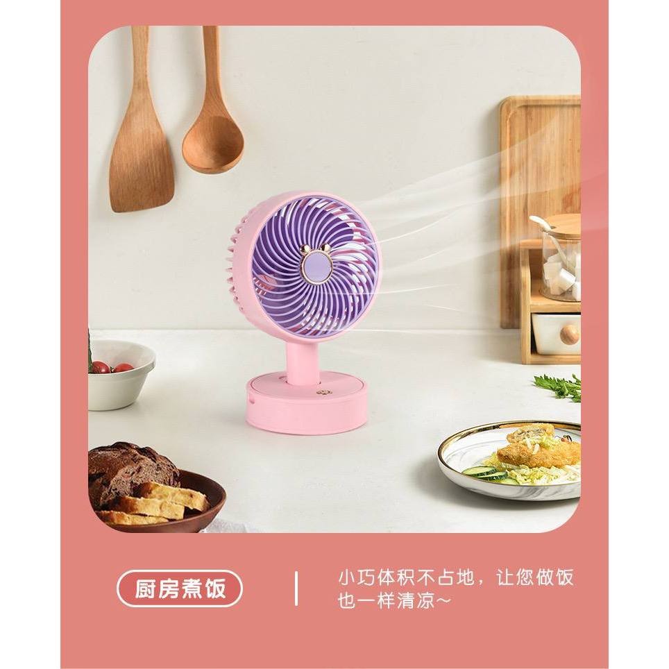 READY STOCK!!!Portable Desk Fan Mini Table USB Charging Fan Small Kipas ...