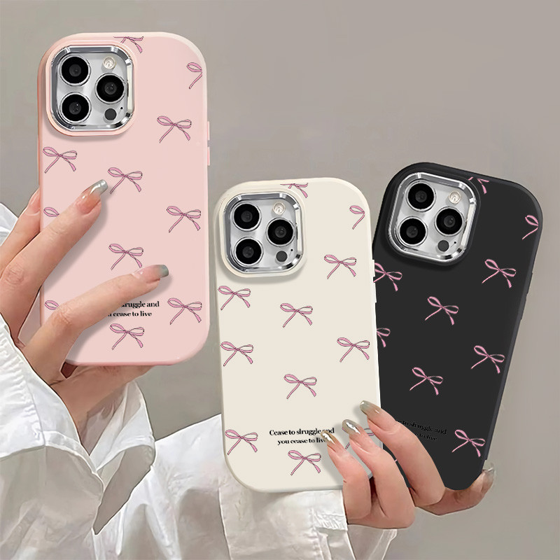 Cute Pink Bow Phone Case Compatible for IPhone 13 15 11 12 16 14 ProMax ...