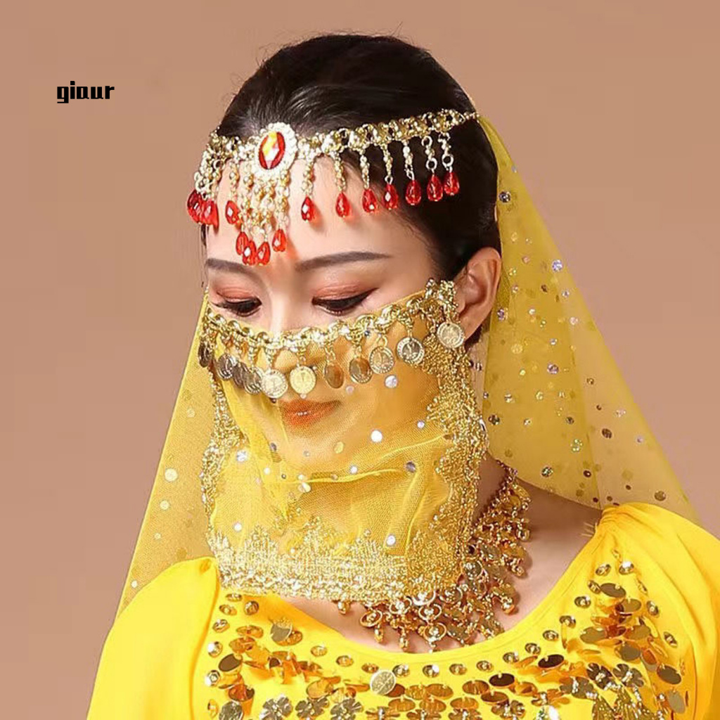 Giaurz Belly Dance Veil with Sequins Mesmerizing Sequin Belly Dance ...