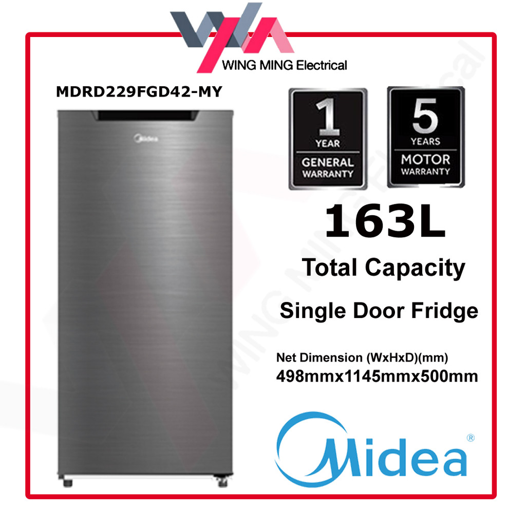 Midea 163L Single Door Refrigerator /Peti Ais 1 Pintu (MDRD229FGD42) Peti Sejuk/Fridge/冰箱 ...