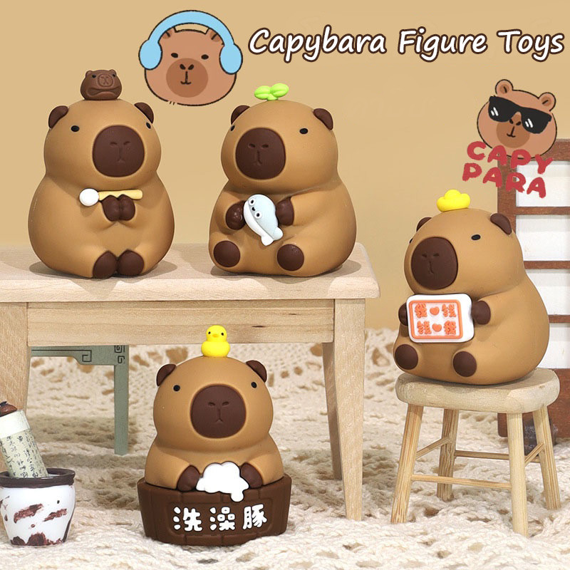Capybara Blind Box Figure Toy Cute Capybara Ornament Office Desktop Car ...
