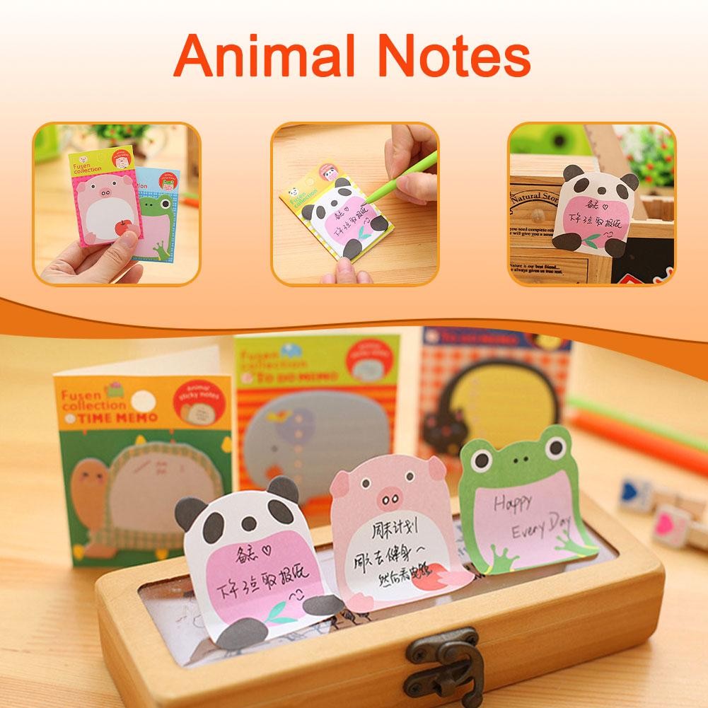 Cute Zoo Animal Post-it Notes Stickers Tear-off Notepad C2b6 | Shopee ...