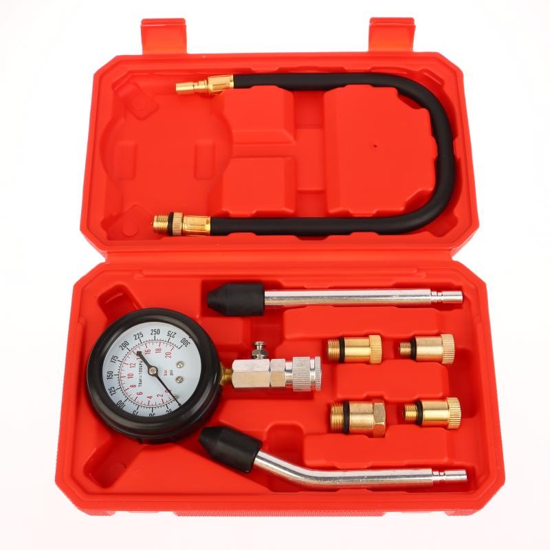 Si Gasoline Engine Compression Meter Car Cylinder Tester Kit 0-300 PSI ...