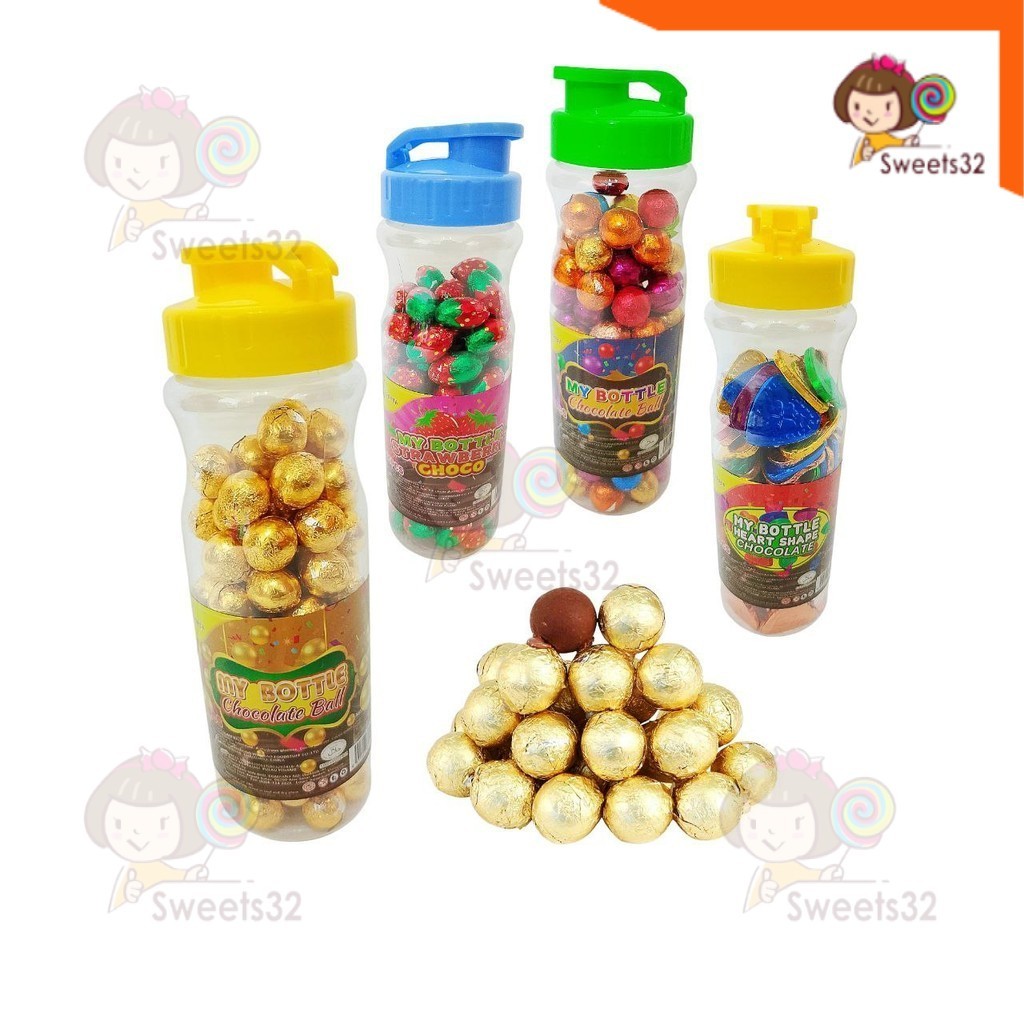 JAR 100pcs ALIBABA My Bottle Chocolate ( Golden Ball / Strawberry Choco ...