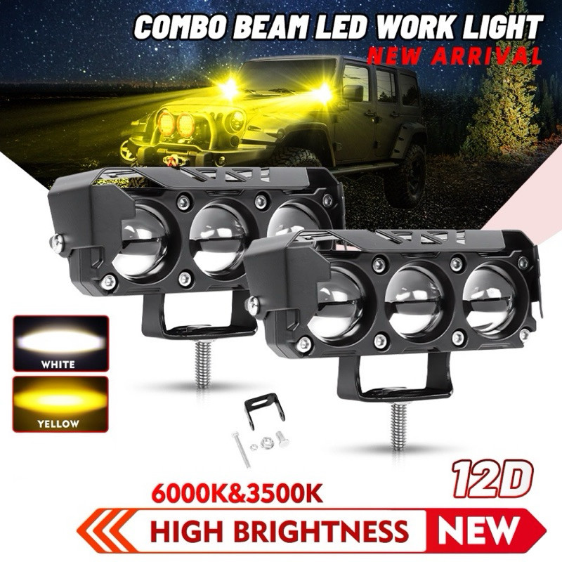 4inch Led Sport Light Motorcycle Lights 3LEDS Waterproof 120W Spotlighs ...