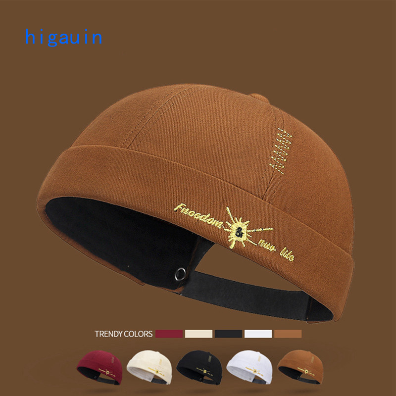 Vintage Brimless Skull Cap Dome Hip Hop Hat Eanie Docker Sailor Cap ...