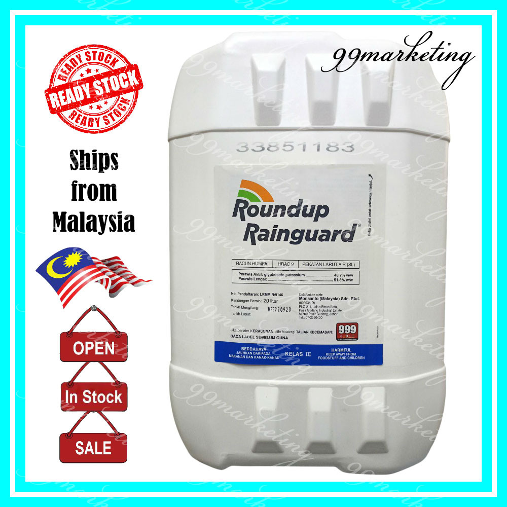 Bayer Monsanto Roundup Rainguard 20L Herbicide Racun Rumpai Rumput ...