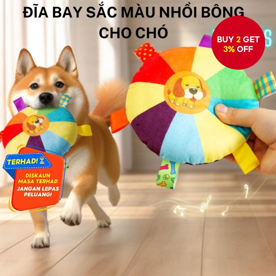 Dog toys with sounds and plush frisbees for teething, aimed at reducing ...