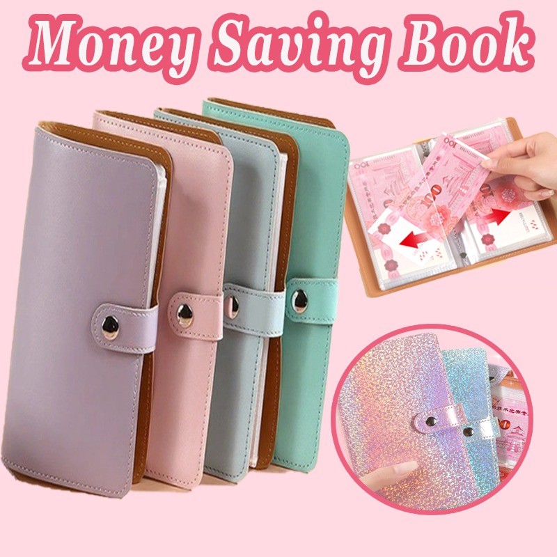 Money Saving Book PU Waterproof Savings Wallet Challenge Notebook ...