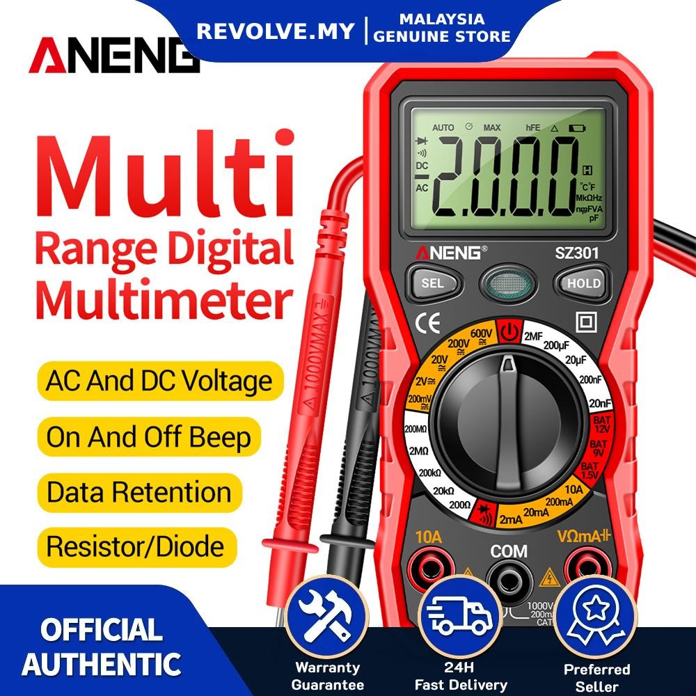 ANENG 2000 Counts NCV Tester Meter Resistance Capacitance Handheld ...