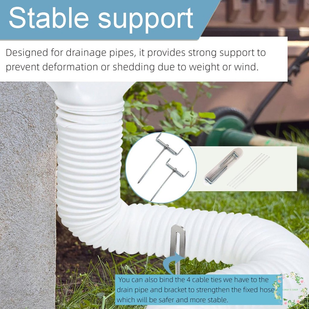 2pcs Iron Adjustable Downspout Bracket Adjustable Width Size for Up to ...