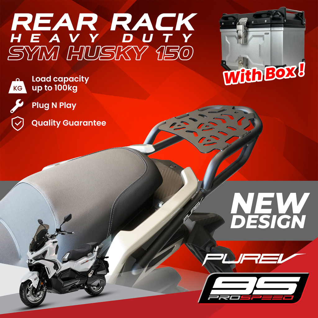 Sym HUSKY 150 PUREV Rear Rack (NEW) Heavy Duty With Box Set | Shopee ...