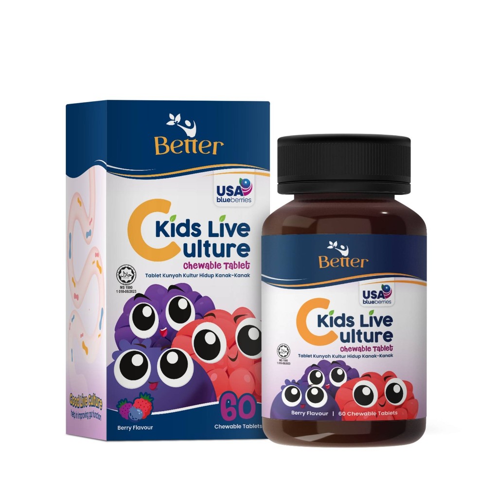 Better Kids Live Culture Chewable Tablet (Mixed Berry) 60 Chewable ...