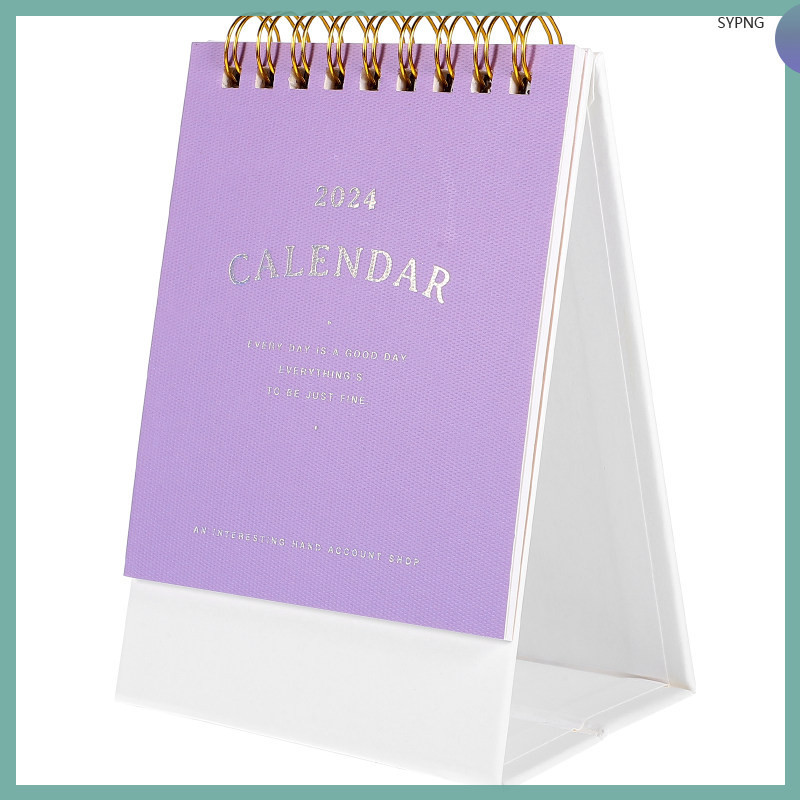 Mini 2024 Calendar Standing Desk Coil Binding Calendars Home Decor Note ...